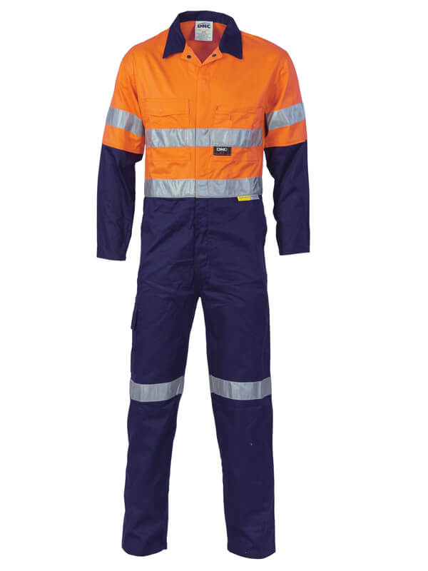 DNC Hi Vis Cool Breeze 2 Tone LightWeight Cotton Coverall With 3M R/T ...